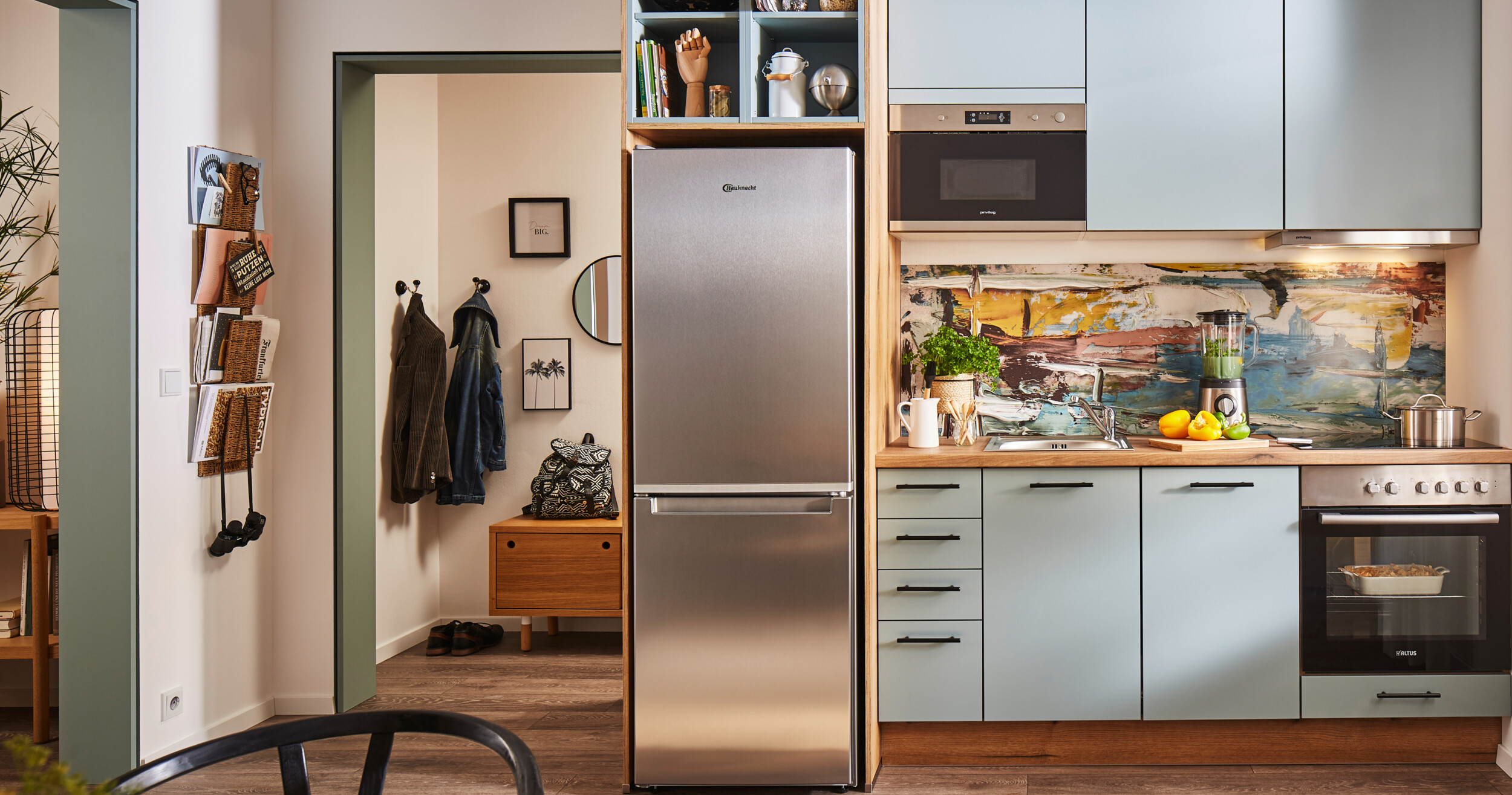 Single-wall kitchen | A modern kitchen with a feel-good factor ...